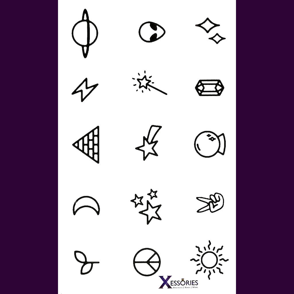 Temporary Tattoos - Aliens n Wonders Icons Mix - 10.5 x 6 cm - TX025 ...