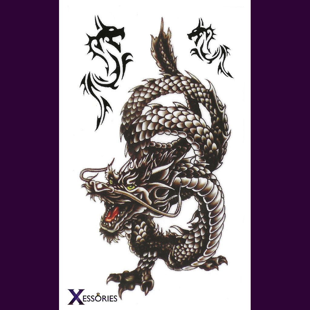 Temporary Tattoos -Dragon Mini - 10.5 x 6 cm - TX040 - Xessories
